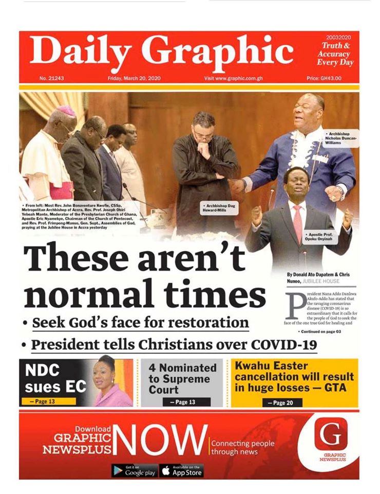 Newspaper Headlines Friday 20th March 2020 - Sweet Melodies FM